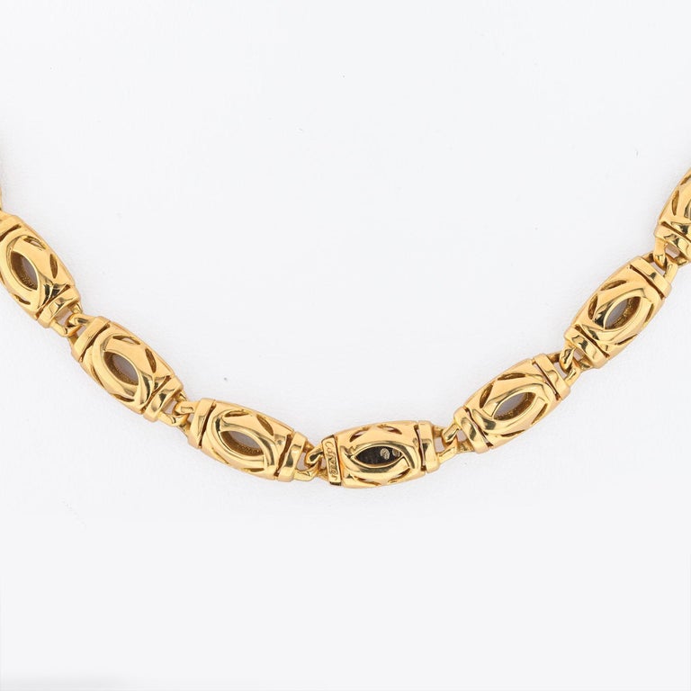 Cartier 18K Yellow Gold Double C Chain Necklace at 1stDibs