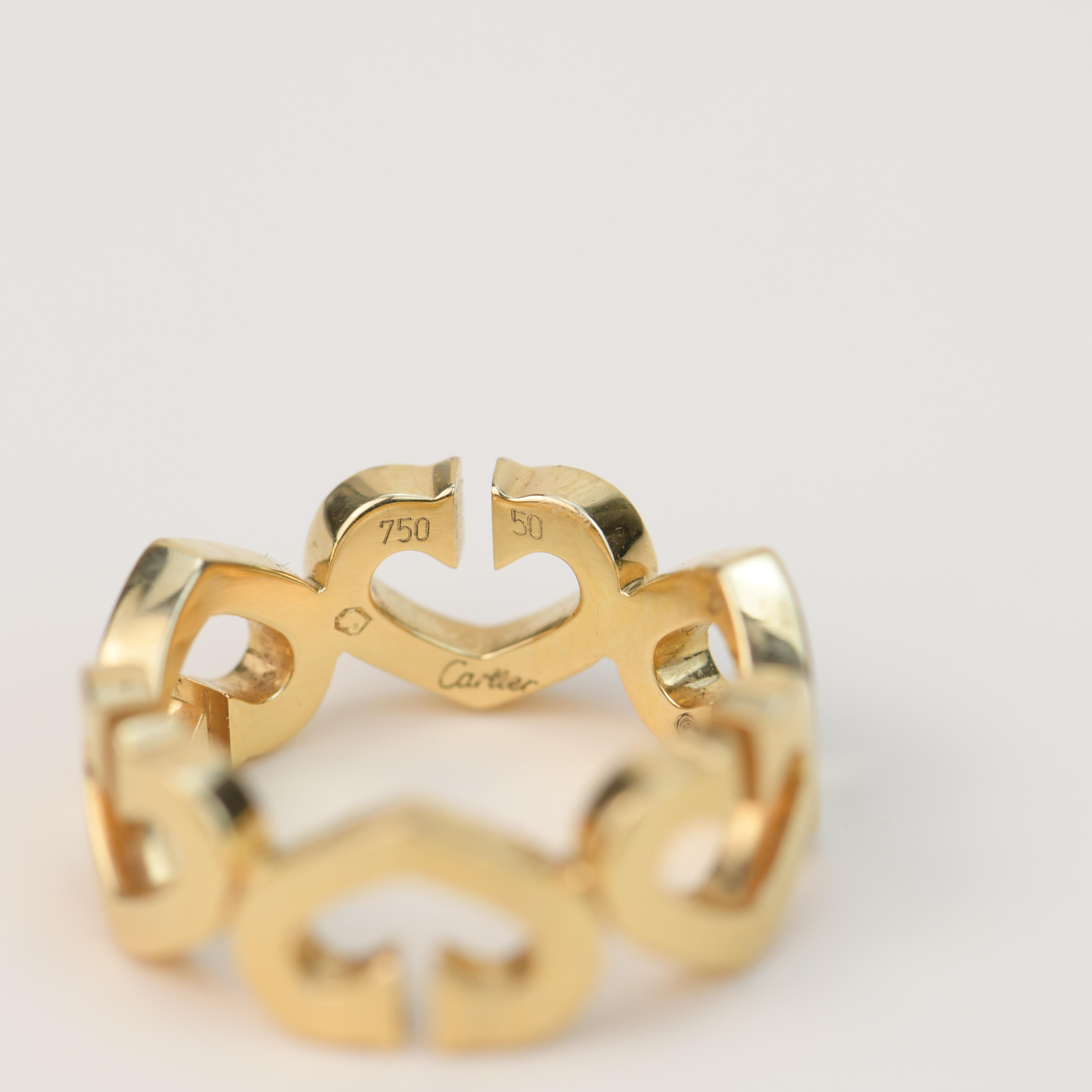 Cartier 18k Yellow Gold Heart Diamond Ring at 1stDibs