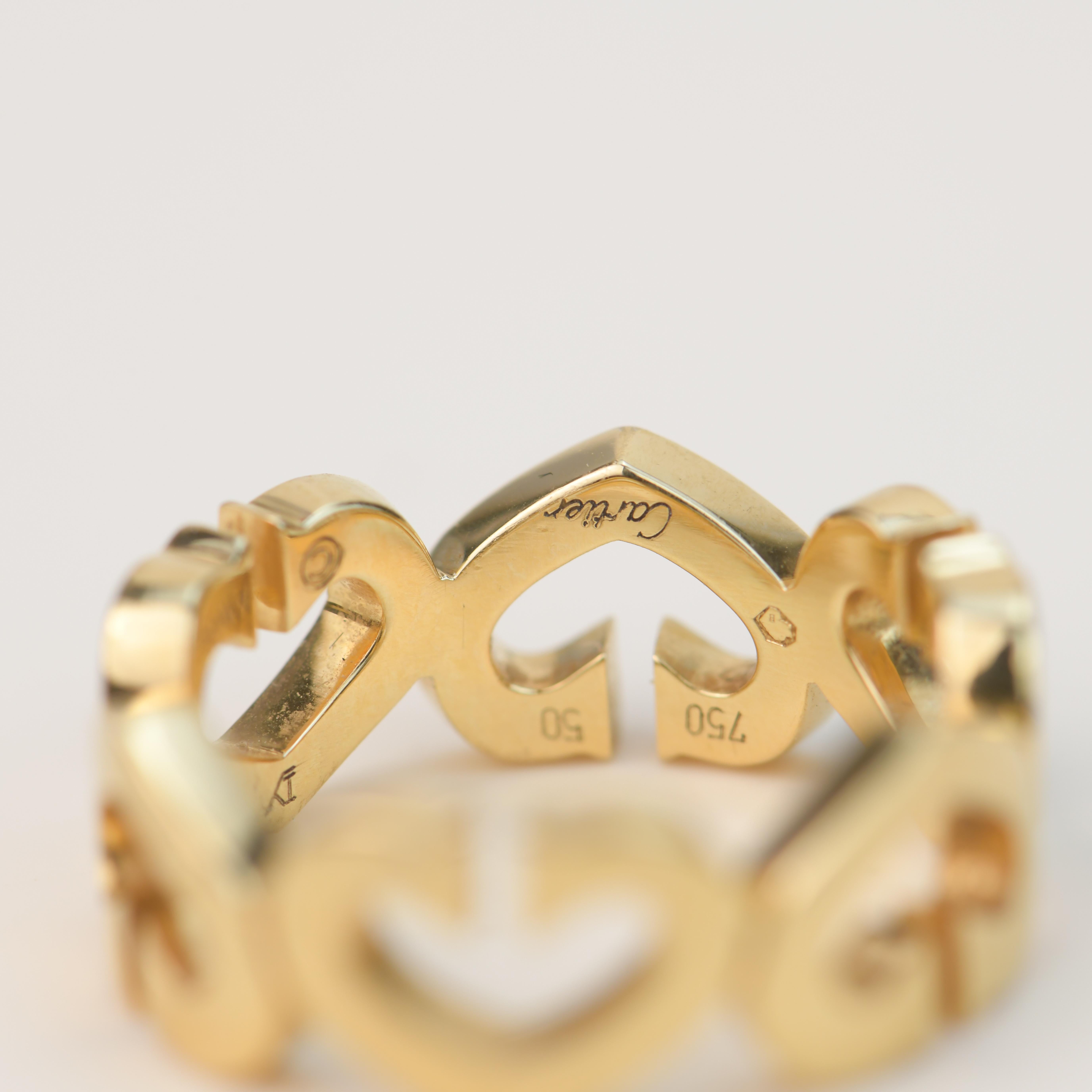 Cartier 18k Yellow Gold Heart Diamond Ring at 1stDibs