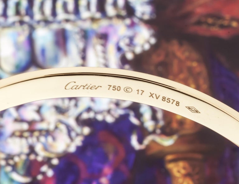 Cartier 18 Karat Yellow Gold Love Bracelet New Screw Mechanism at 1stDibs