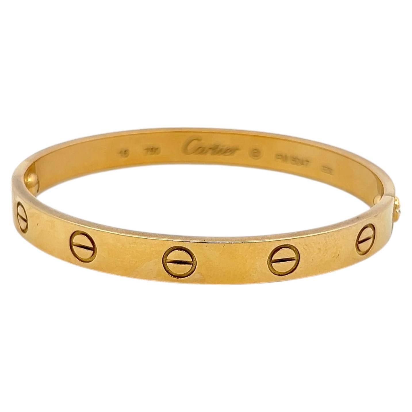 Cartier Yellow Gold Diamond Small Model Love Bracelet For Sale at 1stDibs