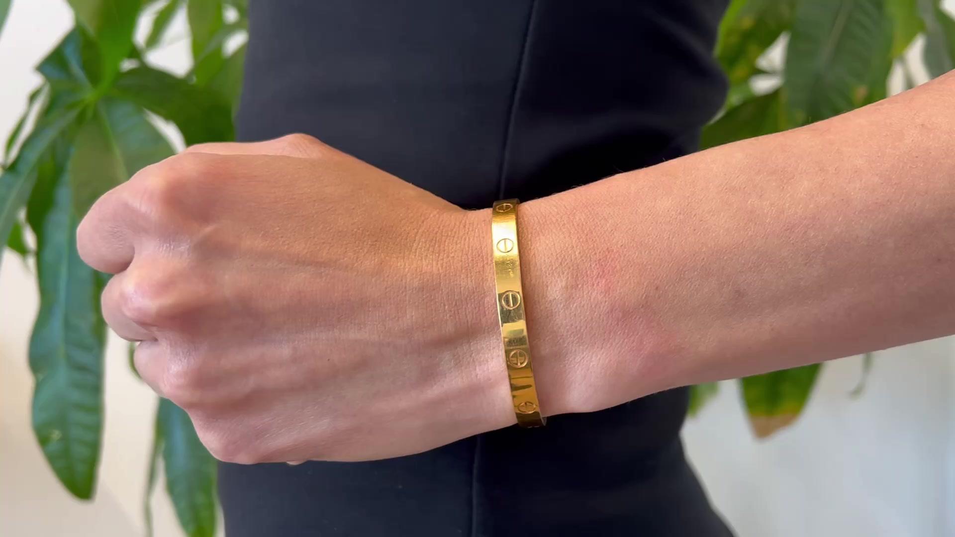 Cartier 18k Yellow Gold Love Cuff Bracelet For Sale at 1stDibs
