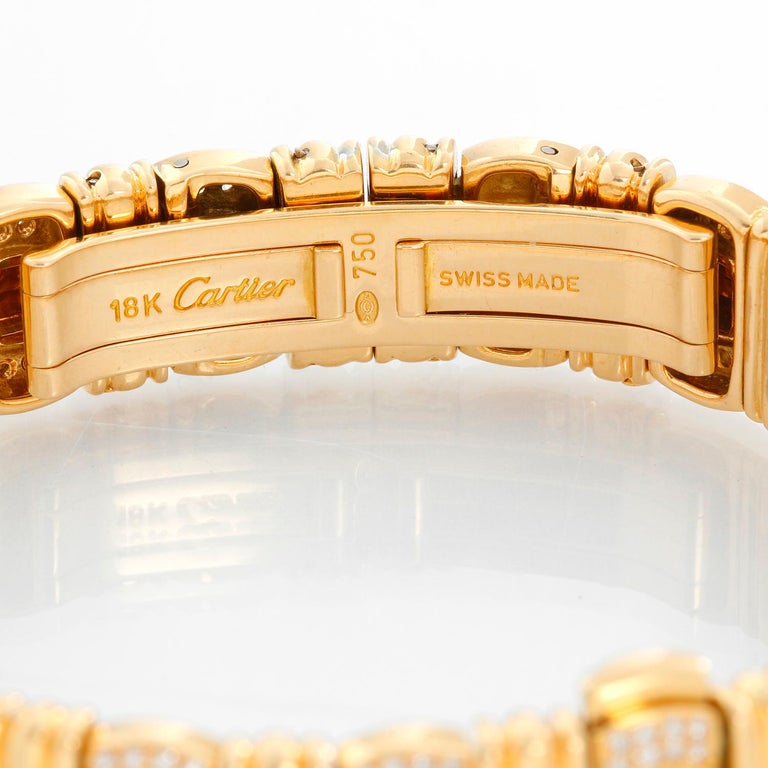 Cartier 18 Karat Yellow Gold Quartz Ellipse Ladies Watch / Bracelet at 1stDibs