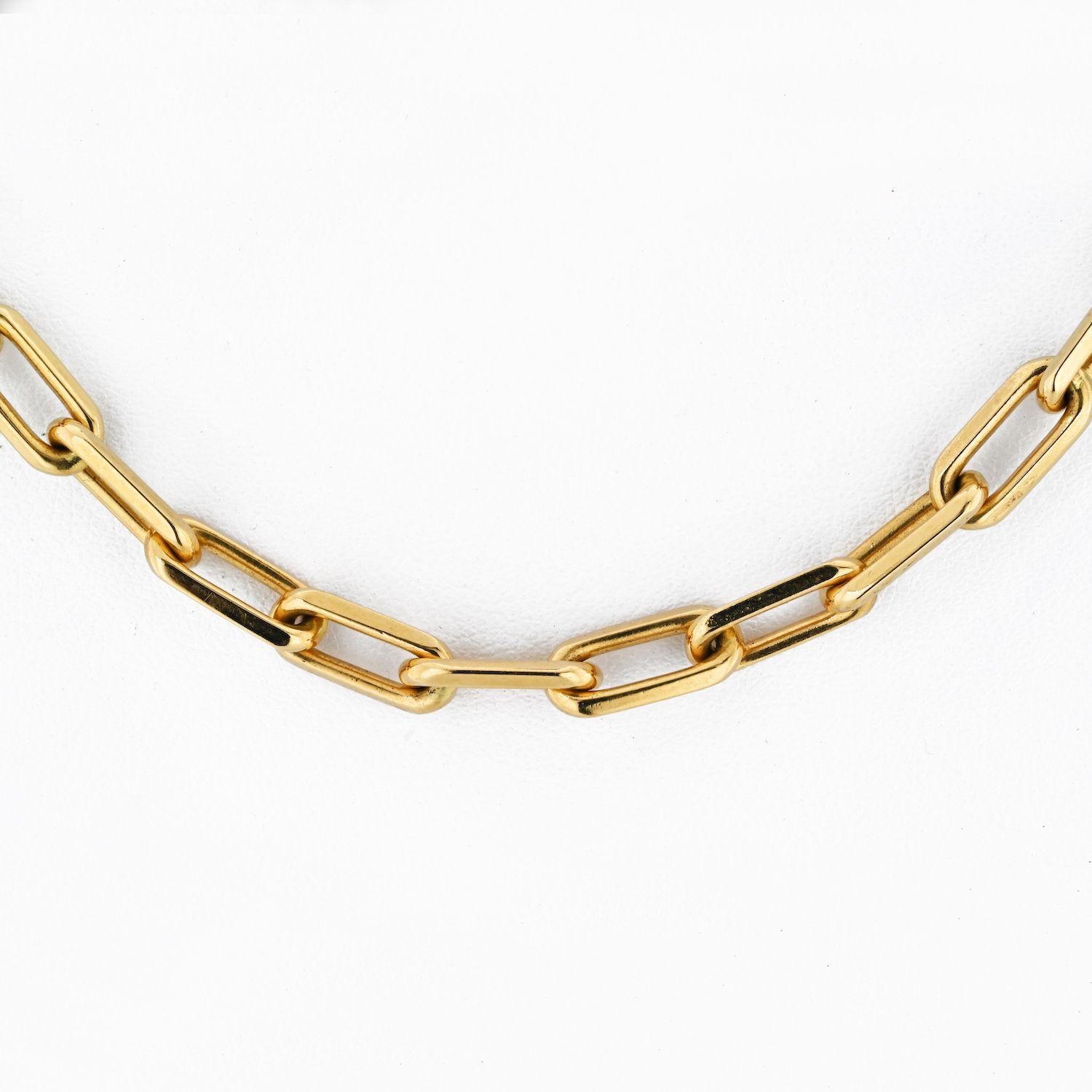 Cartier 18K Yellow Gold Santos Link 21 Inch Chain Necklace For Sale at ...