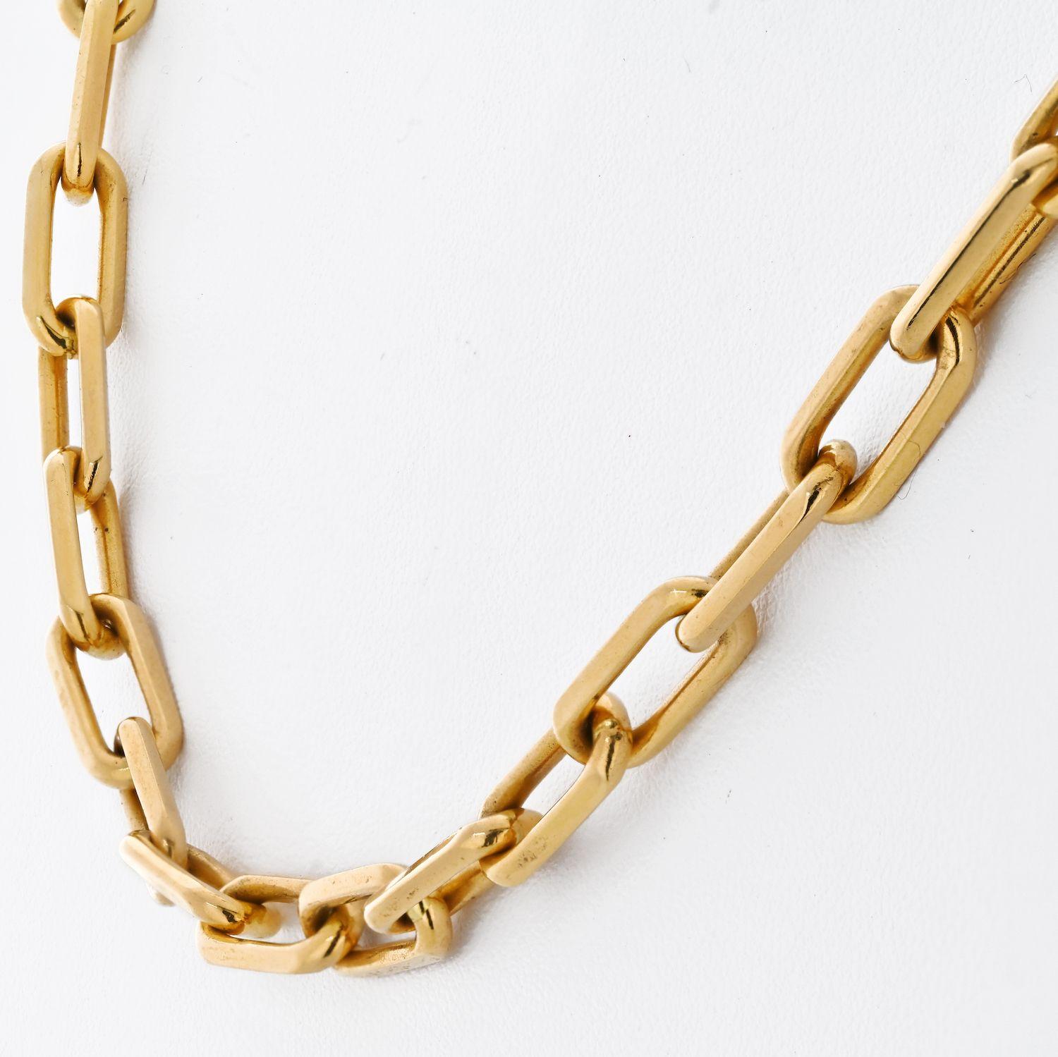 Cartier 18K Yellow Gold Santos Link 21 Inch Chain Necklace For Sale at ...