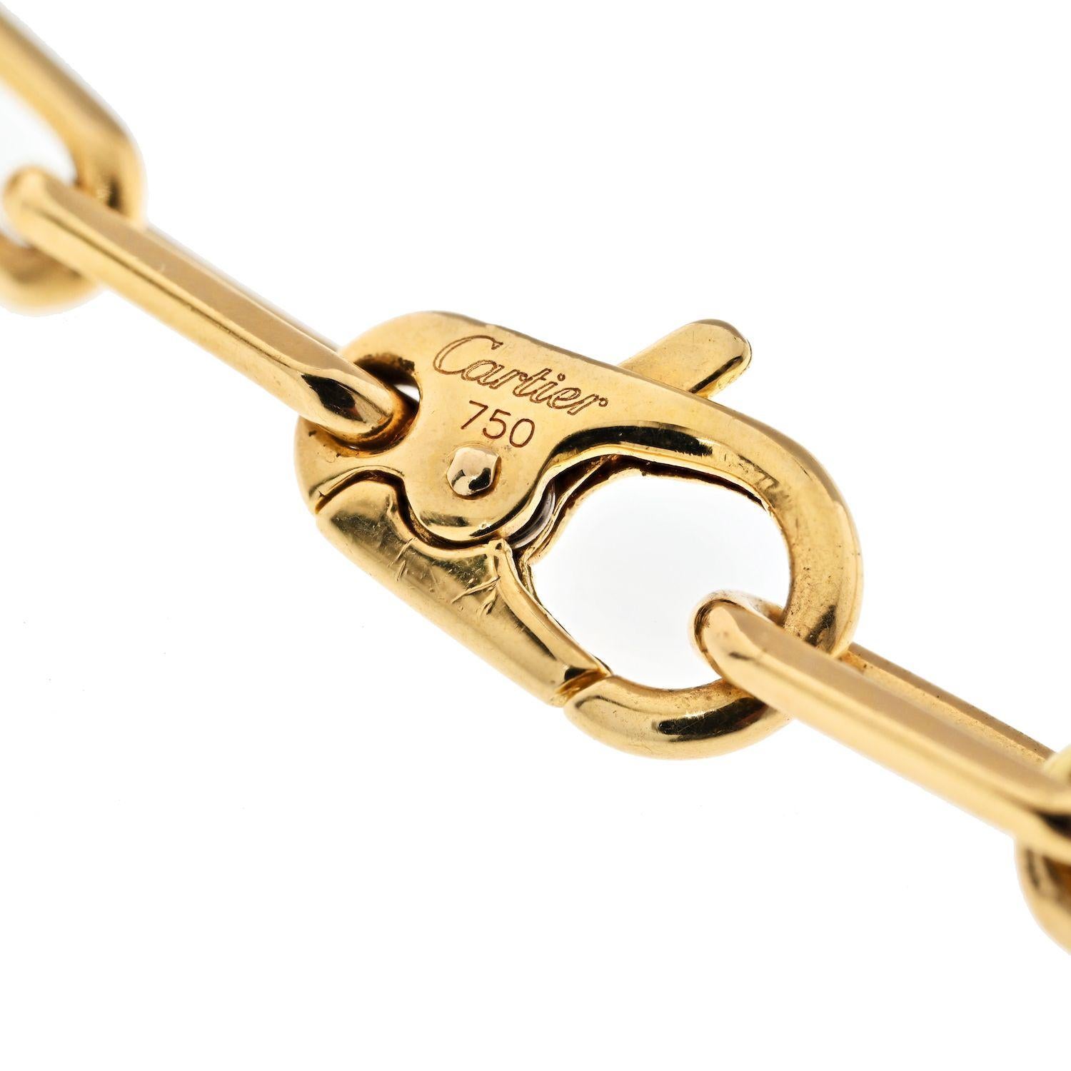 Cartier 18K Yellow Gold Santos Link 21 Inch Chain Necklace For Sale at ...