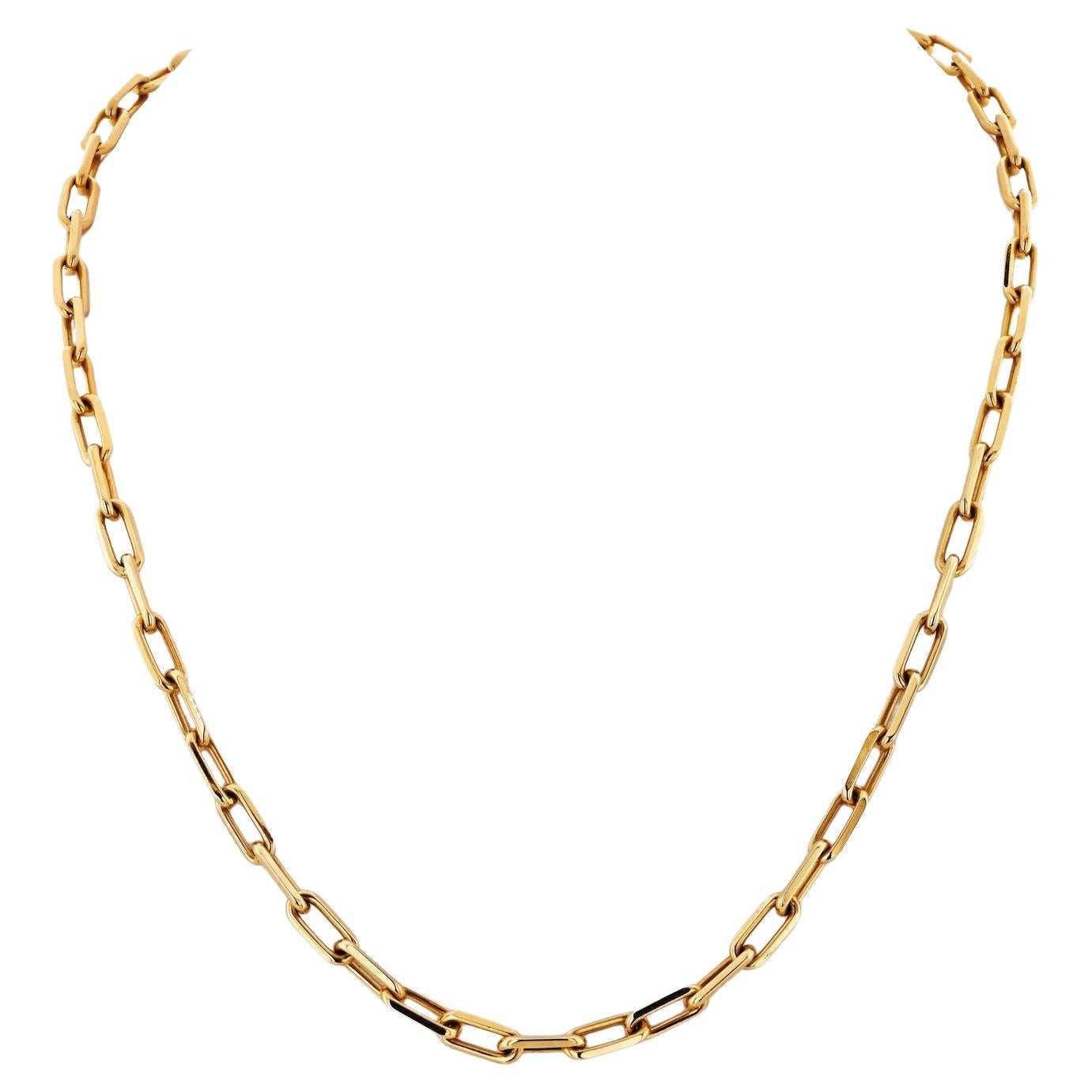 36 Inch Heavy Gold Brutalist Link Chain at 1stDibs