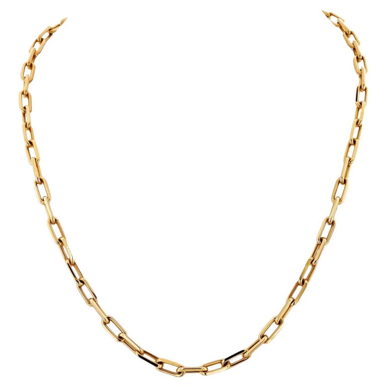 Cartier 18K Yellow Gold Santos Link 21 Inch Chain Necklace For Sale at ...