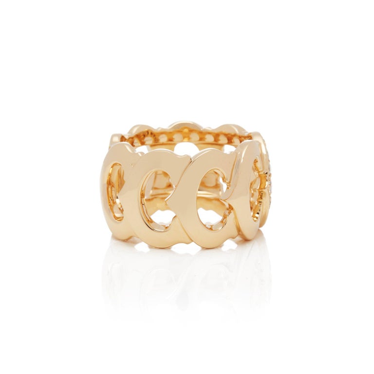 Cartier 18 Karat Yellow Gold Signature CC Ring at 1stDibs | cartier cc ring