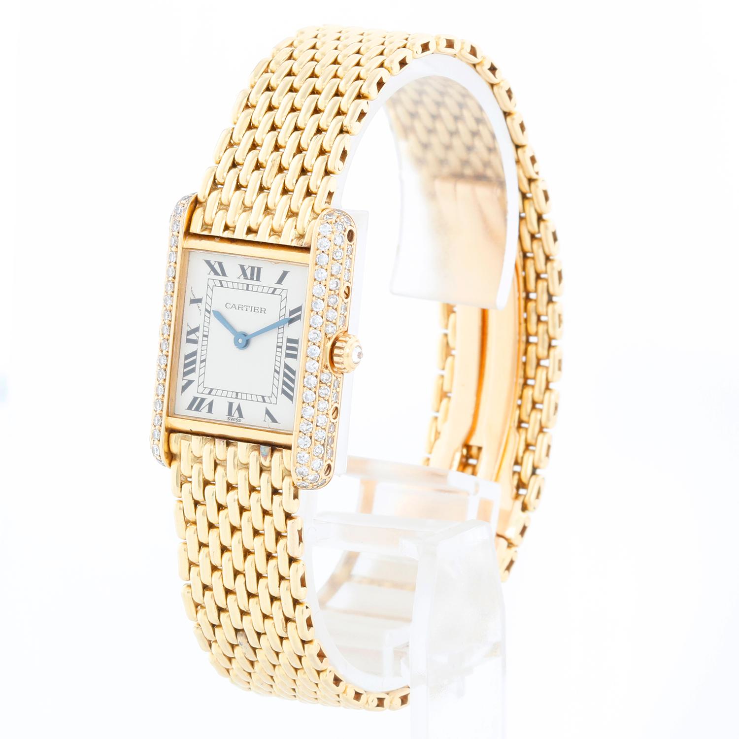 Cartier 18K Yellow Gold Tank Ladies Watch For Sale at 1stDibs | cartier ...