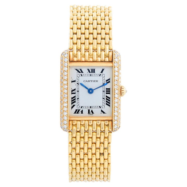 Cartier 18K Yellow Gold Tank Ladies Watch at 1stDibs