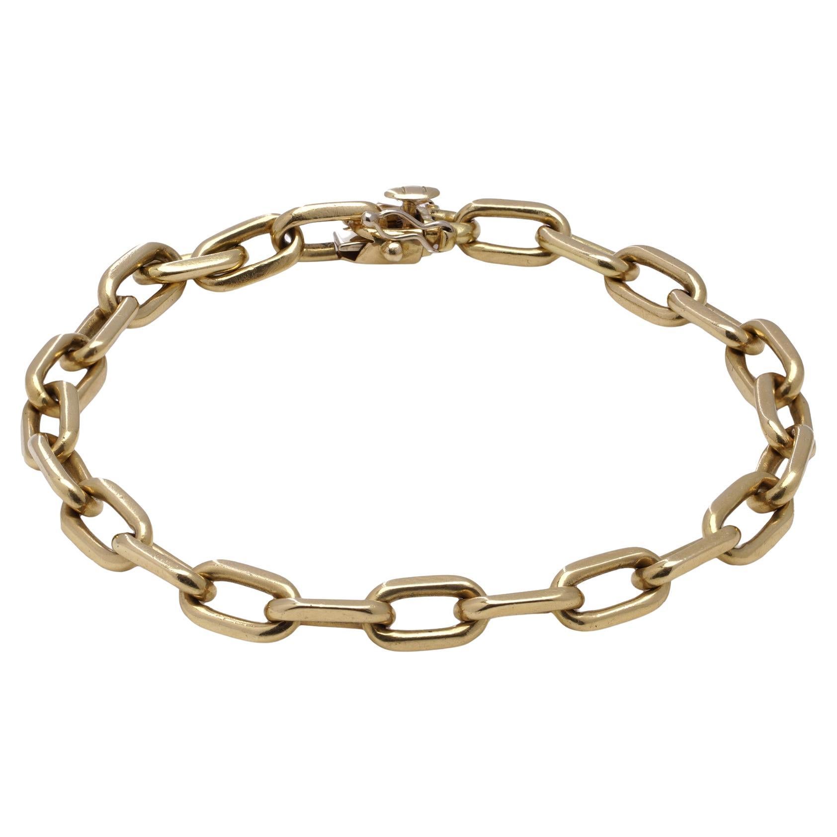 Cartier 18kt gold chain link bracelet For Sale at 1stDibs