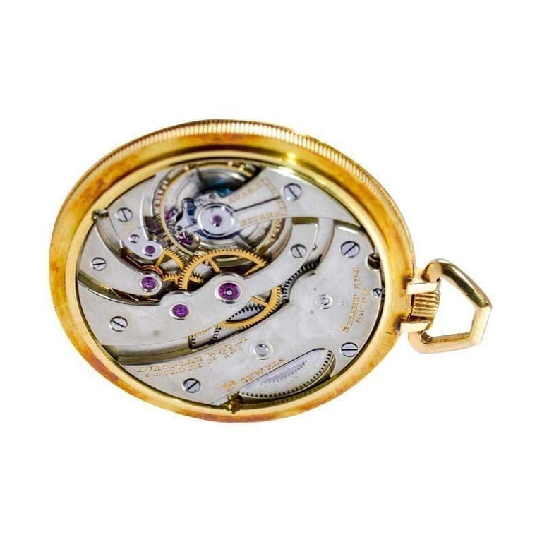 Cartier 18Kt. Yellow Gold Art Deco Open Faced Pocket Watch Hand Made ...