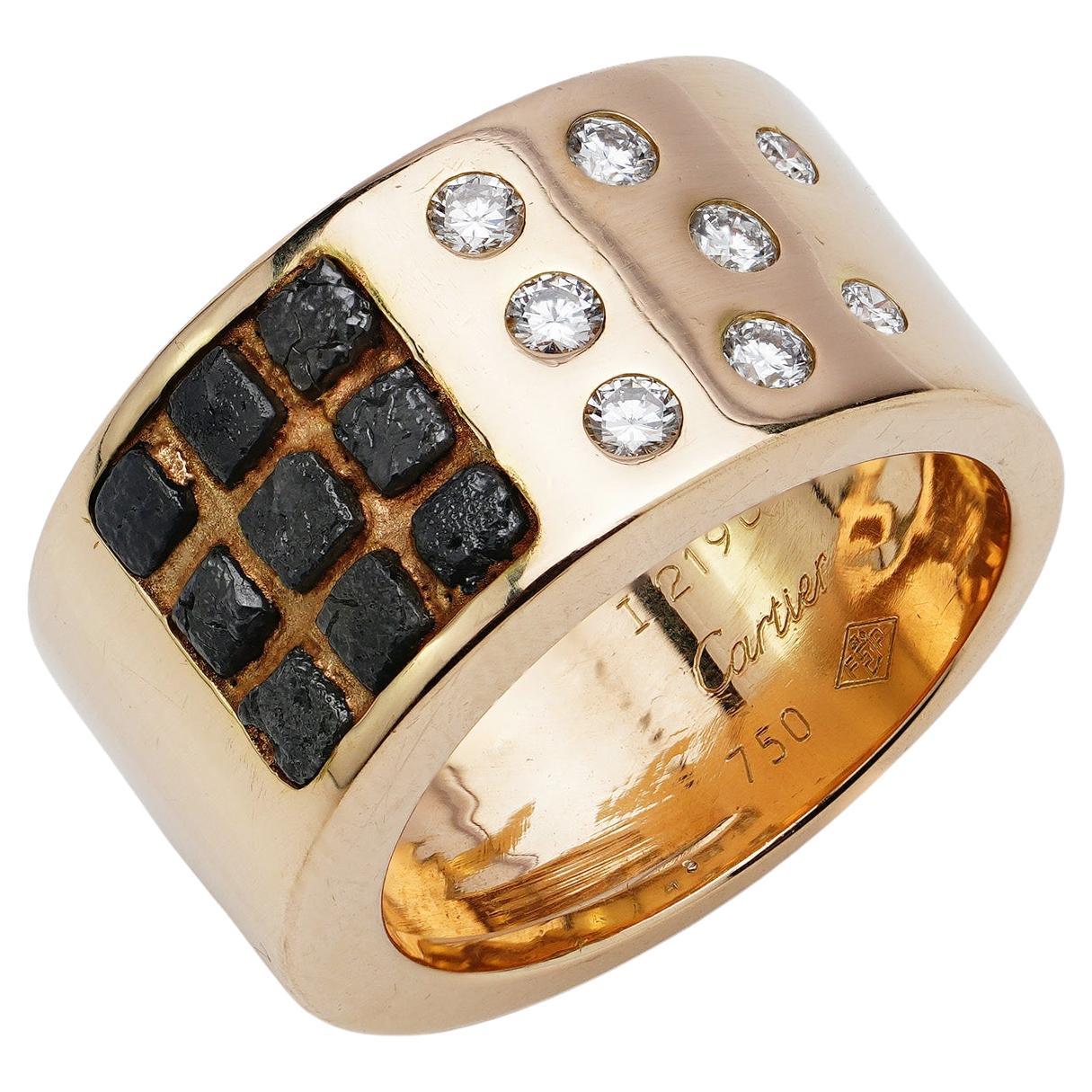 Cartier Yellow Gold Diamond Logo Ring at 1stDibs | cartier logo ring