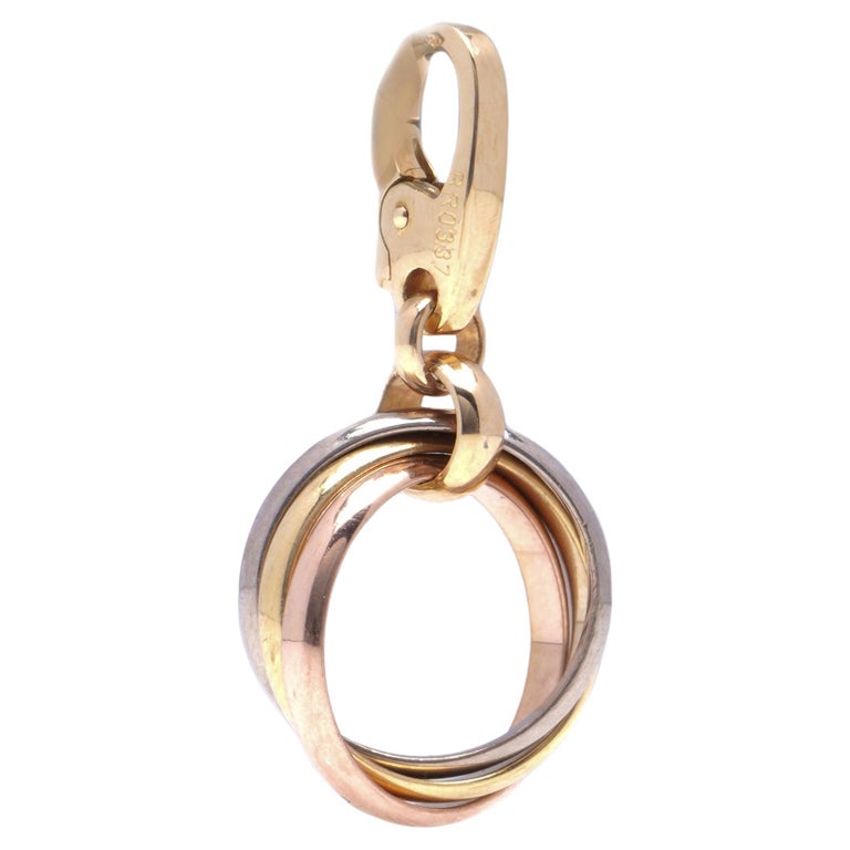 Cartier 18kt. Yellow, Pink and White Gold Trinity Charm Pendant For Sale at 1stDibs