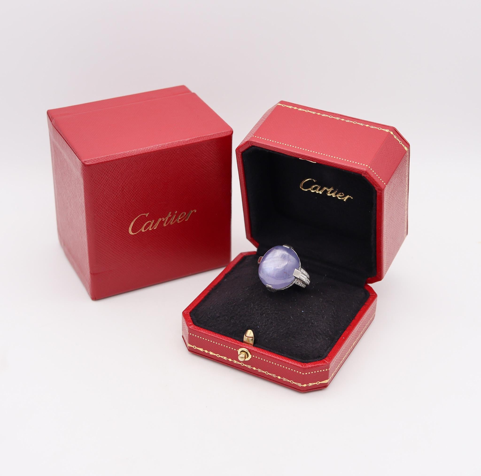 Cartier 1925 Art Deco Cocktail Ring Platinum 44.47 Ctw Diamonds and ...