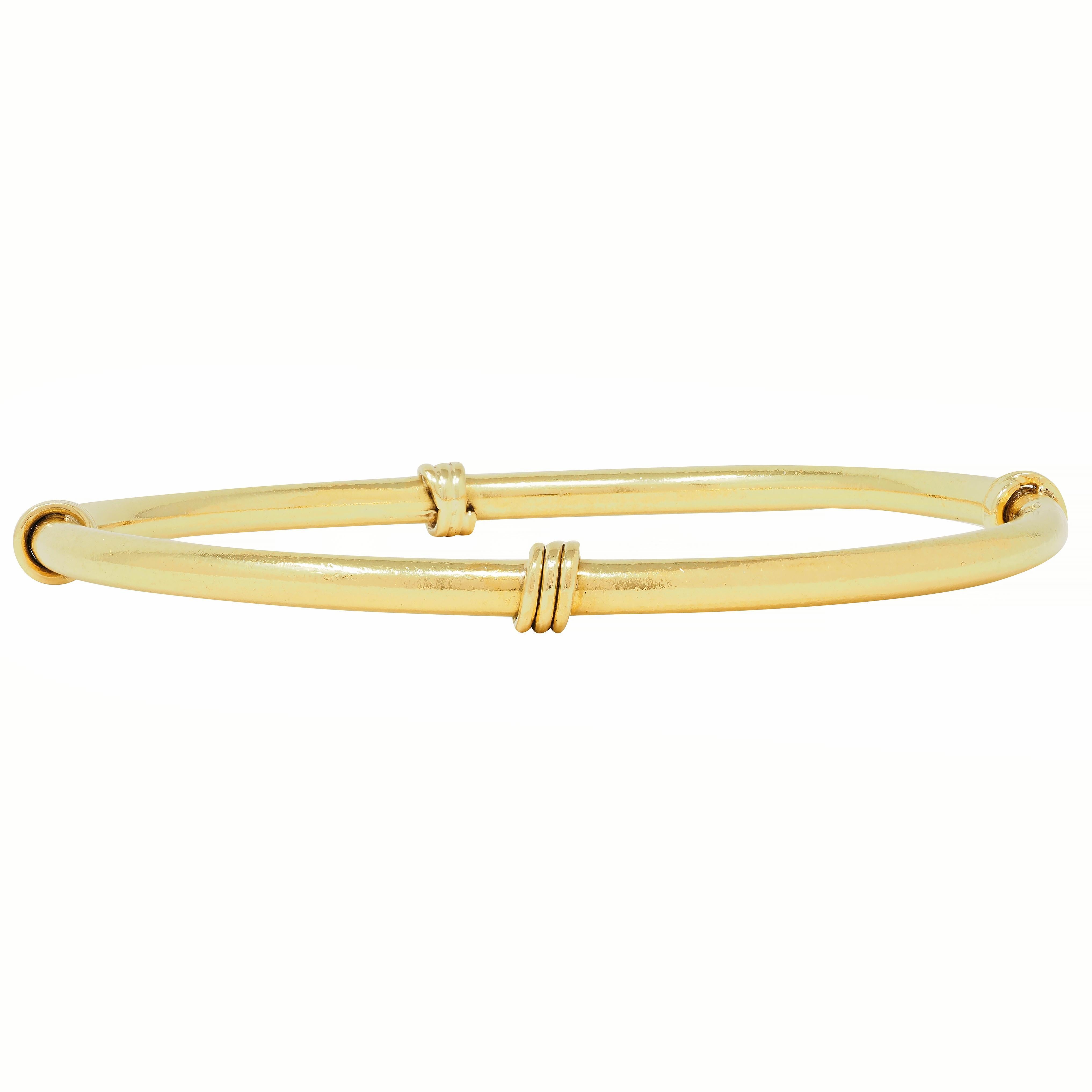 Cartier 1960s 18 Karat Yellow Gold Hammered Vintage Bangle Bracelet For ...