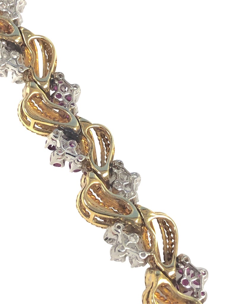 Cartier 1960s Gold Platinum Diamond and Ruby Bracelet with Famous ...