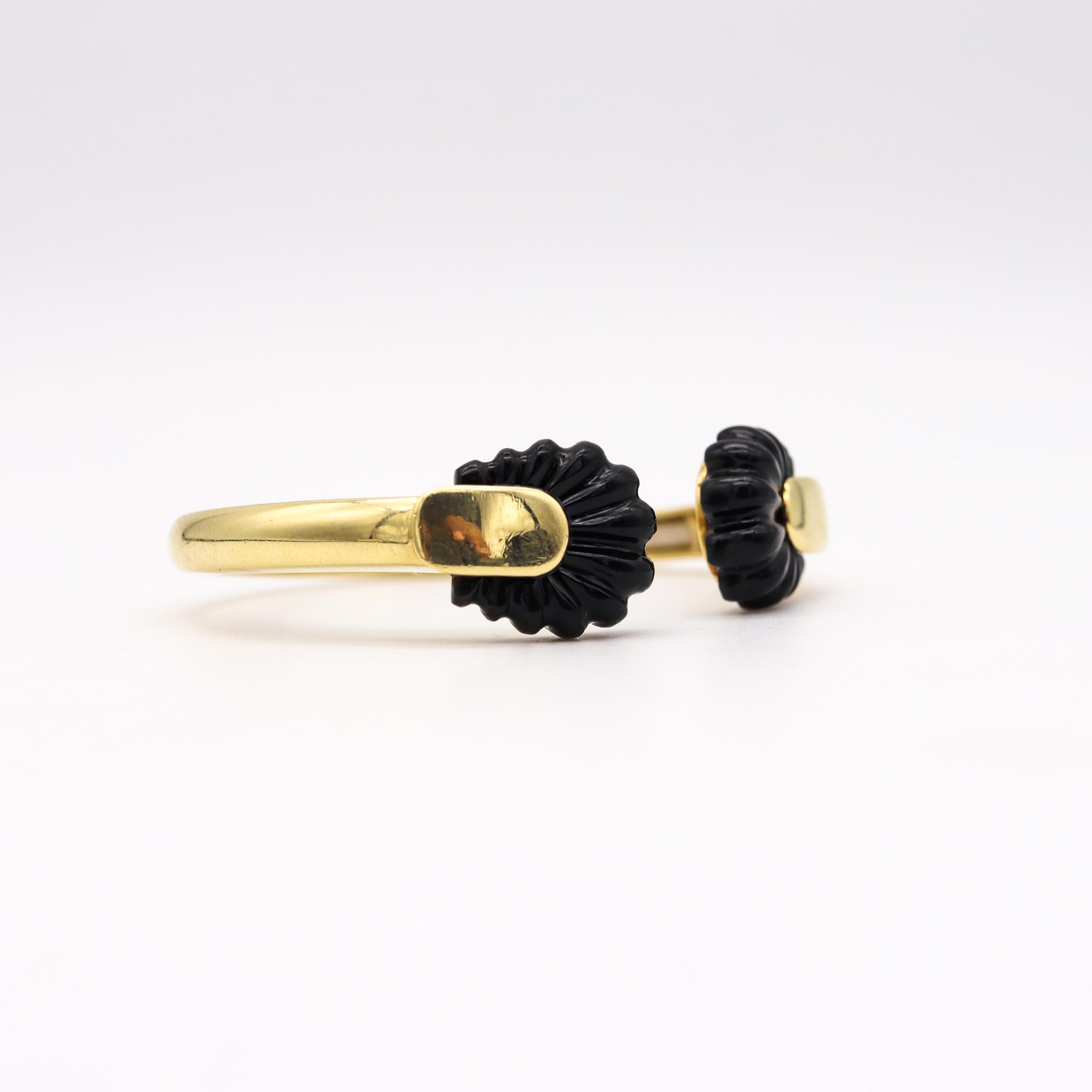 Cartier 1970 Aldo Cipullo Cuff Bracelet in 18kt Yellow Gold with Carved ...