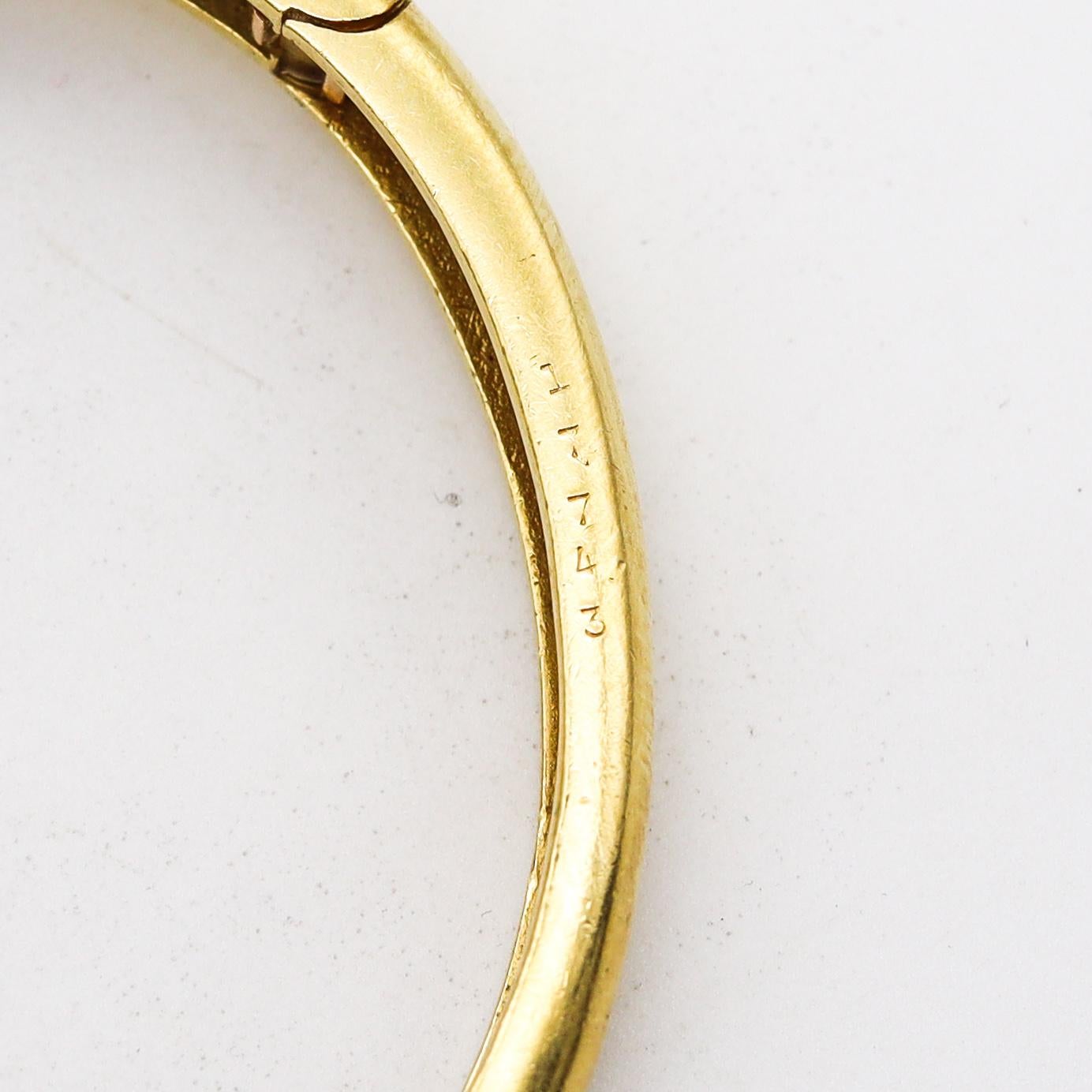 Cartier 1970 Aldo Cipullo Cuff Bracelet in 18kt Yellow Gold with Carved ...