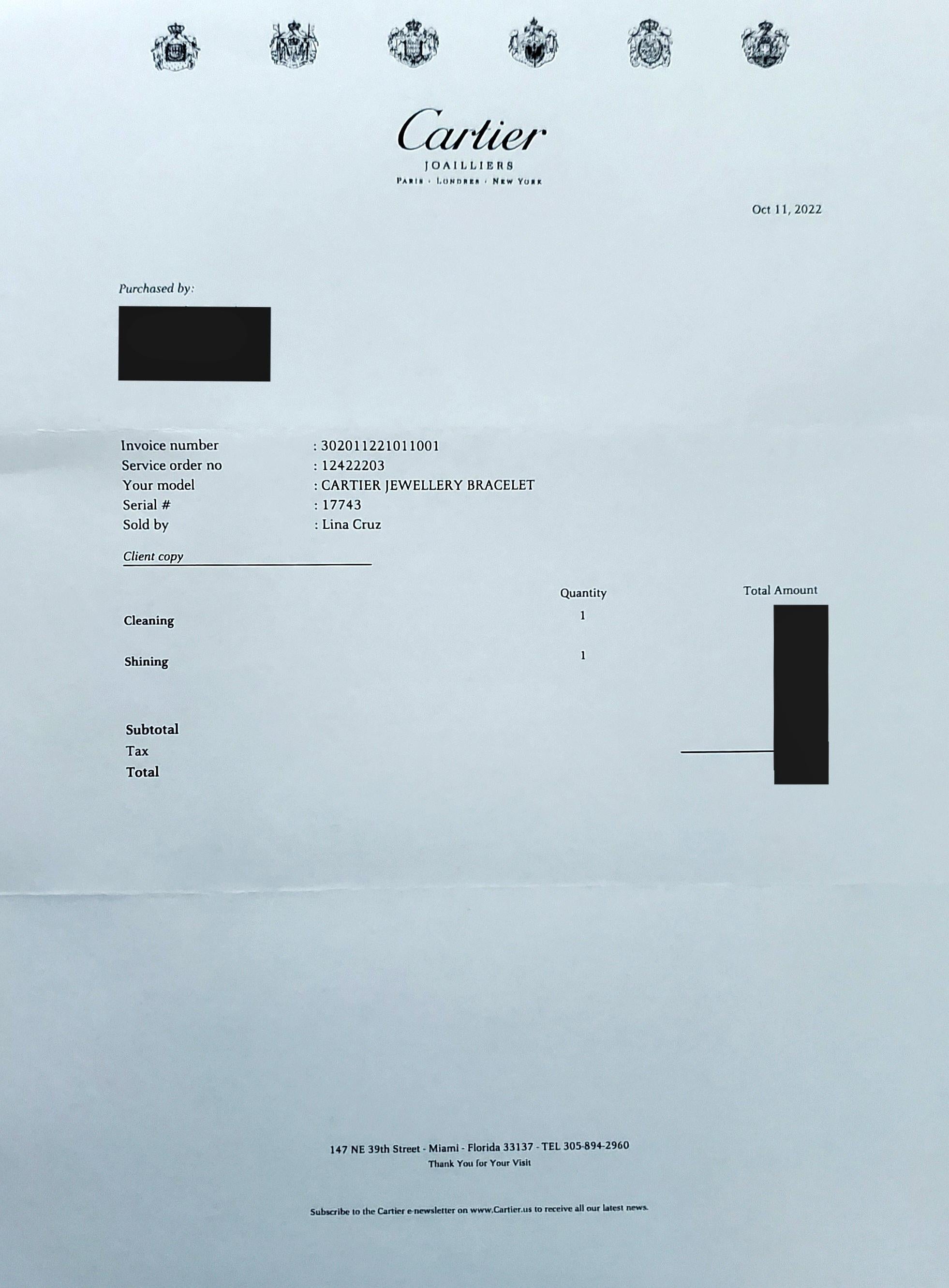 Cartier 1970 Aldo Cipullo Cuff Bracelet in 18kt Yellow Gold with Carved ...