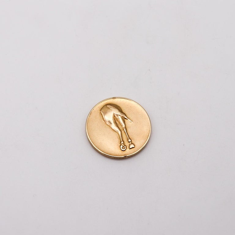 Cartier 1970 Head or Tail Horse Coin in Solid 14Kt Yellow Gold For Sale ...