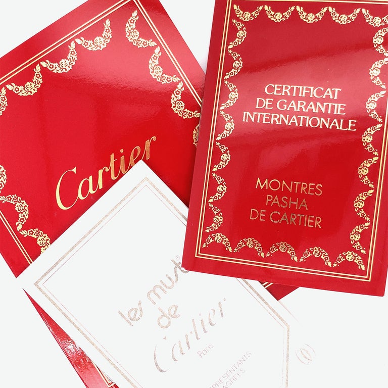 Cartier 1990 18 Karat Yellow Gold Pasha Watch Complete Set For Sale at ...