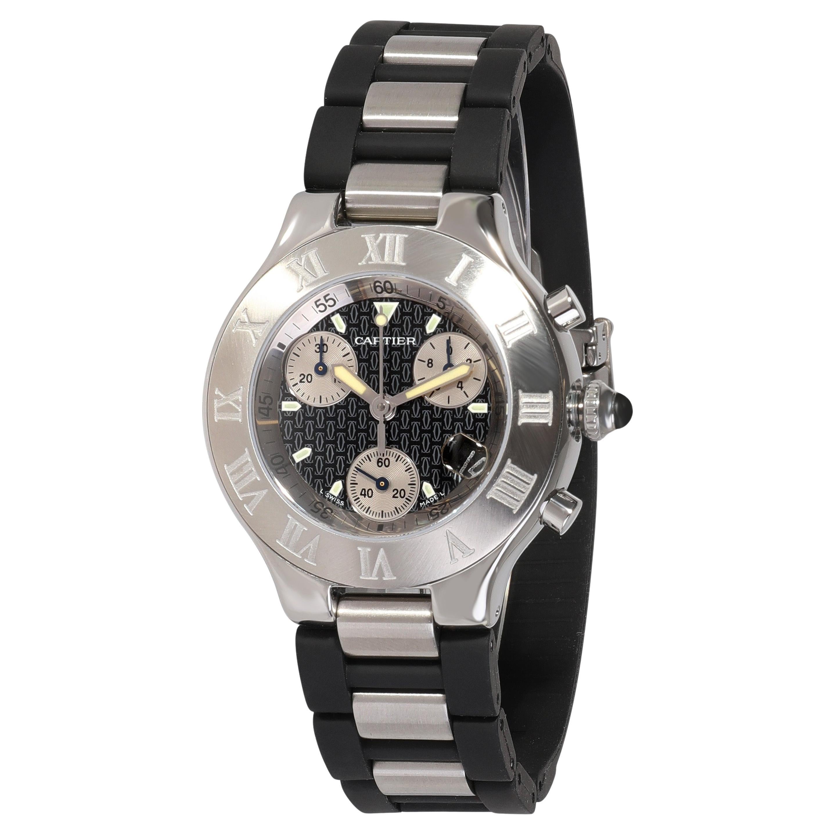 Men's Cartier 2424 Chronoscaph Steel Date Quartz Chronograph Watch For ...