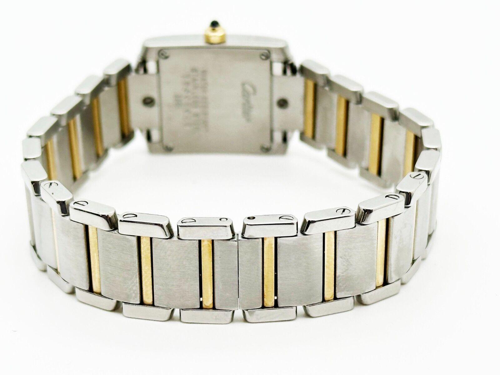 Cartier 2384 Ladies Tank Francaise Stainless Steel and 18k Gold Box ...