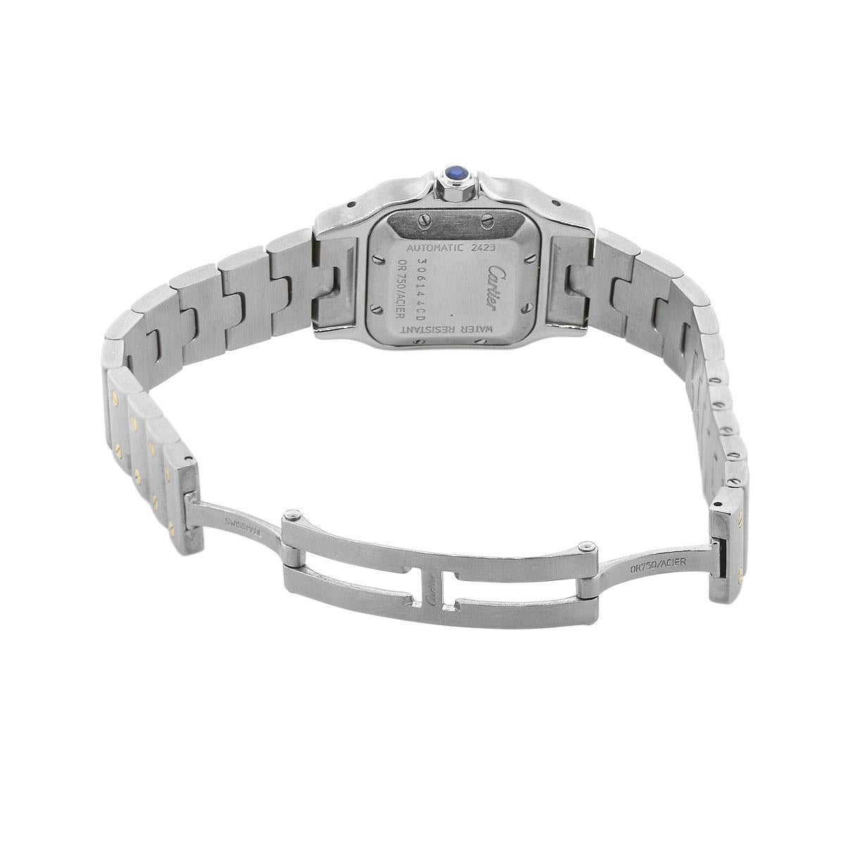 Cartier 2423 Santos Galbee Silver Textured Dial Ladies Watch at 1stDibs