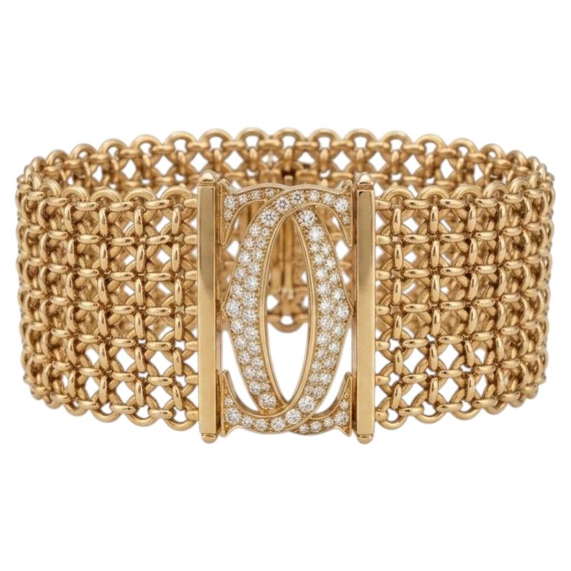 Vintage Harry Winston Diamond Honeycomb Bracelet 18K Gold 46.7 Grams ...