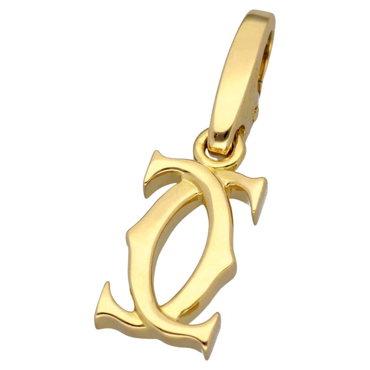 Cartier 2C Charm K18 Yellow Gold For Sale at 1stDibs