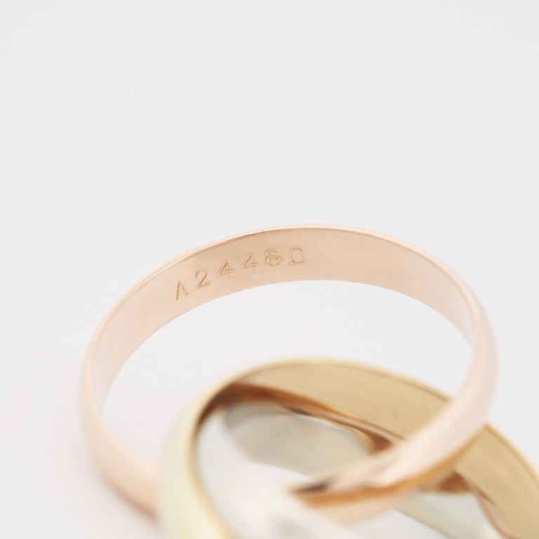 Cartier 3 Bands Trinity Ring Tri Color Gold 52 at 1stDibs