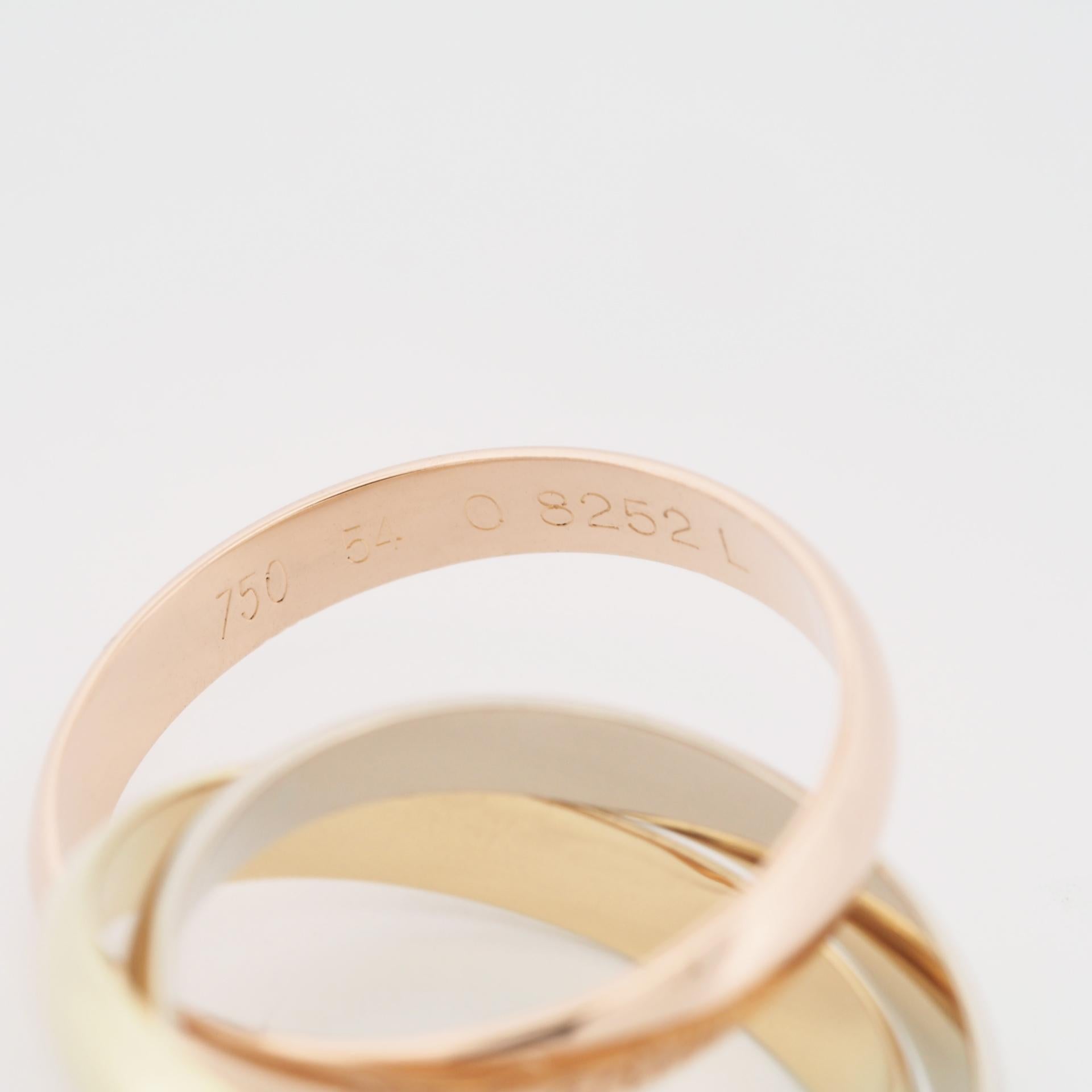 Cartier 3 Bands Trinity Ring Tri Color Gold 54 For Sale at 1stDibs