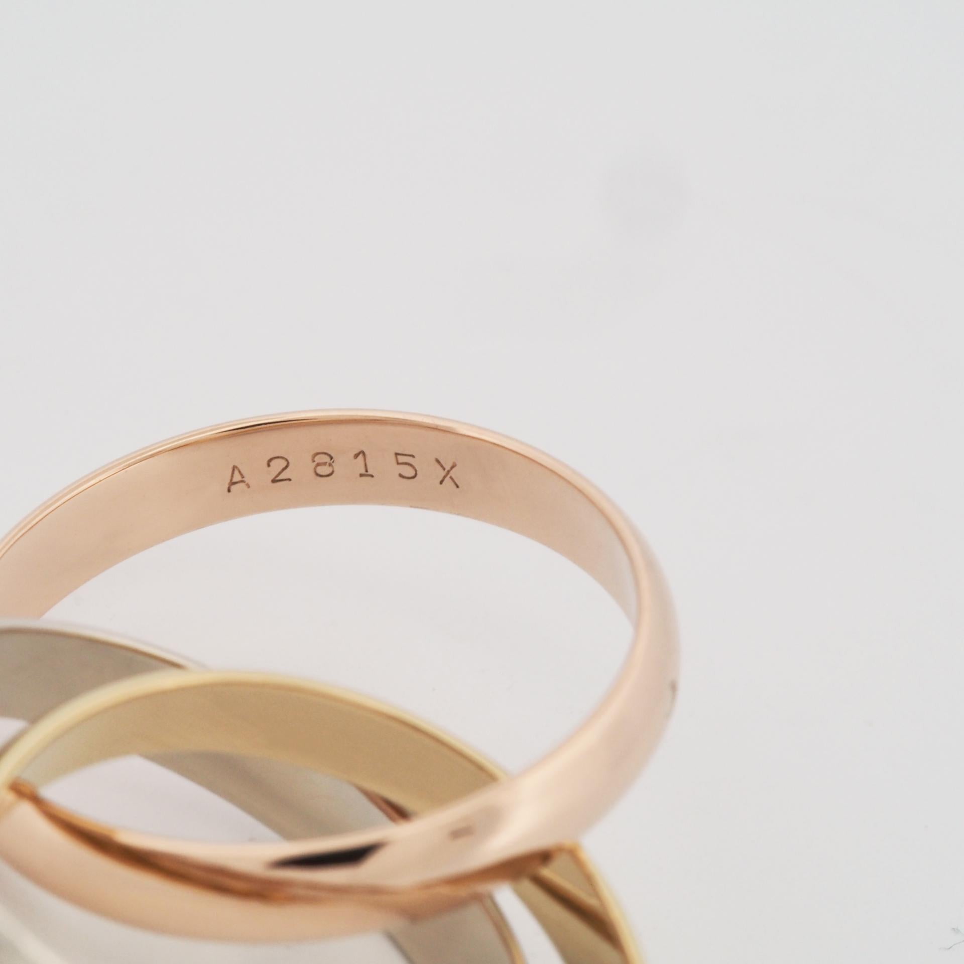Cartier 3 Bands Trinity Ring Tri Color Gold 54 For Sale at 1stDibs