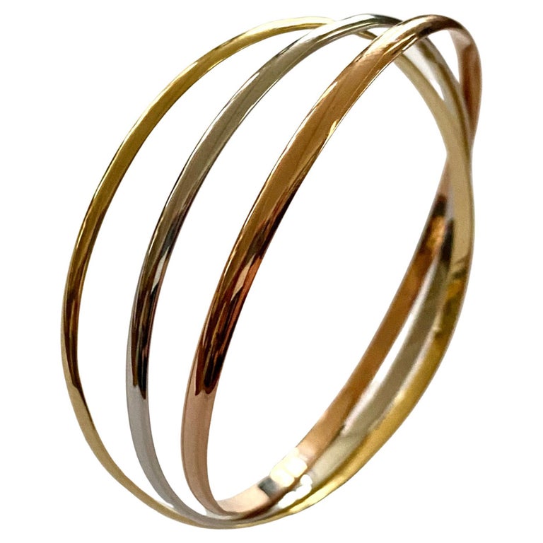 Cartier, 3 Bangles Bracelet, 3 Colors Gold, Trinity 18k, Gold For Sale ...