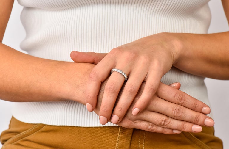 Cartier 3.05 Carat Diamond Platinum Eternity Band Stack Ring at 1stDibs