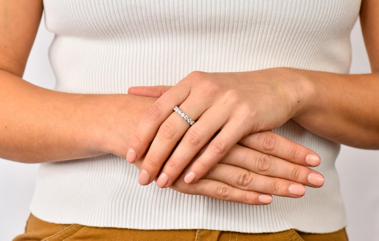 Cartier 3.05 Carat Diamond Platinum Eternity Band Stack Ring at 1stDibs