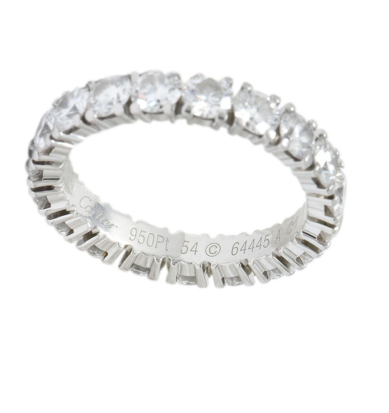 Cartier 3.05 Carat Diamond Platinum Eternity Band Stack Ring at 1stDibs