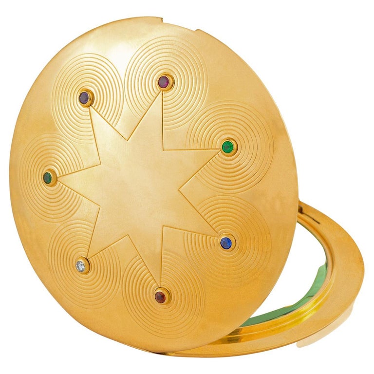 Cartier 40's 18K Gold Diamond and Gemset Compact, Circa 1940 For Sale ...