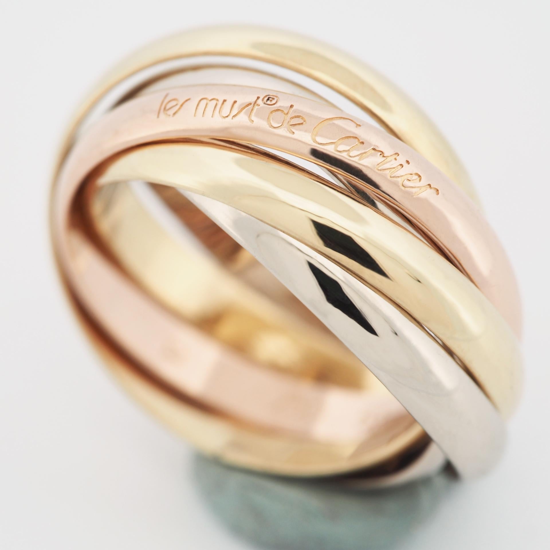 Cartier 5 Bands Trinity Ring Tri Color Gold 51 US 5.5 at 1stDibs | size ...