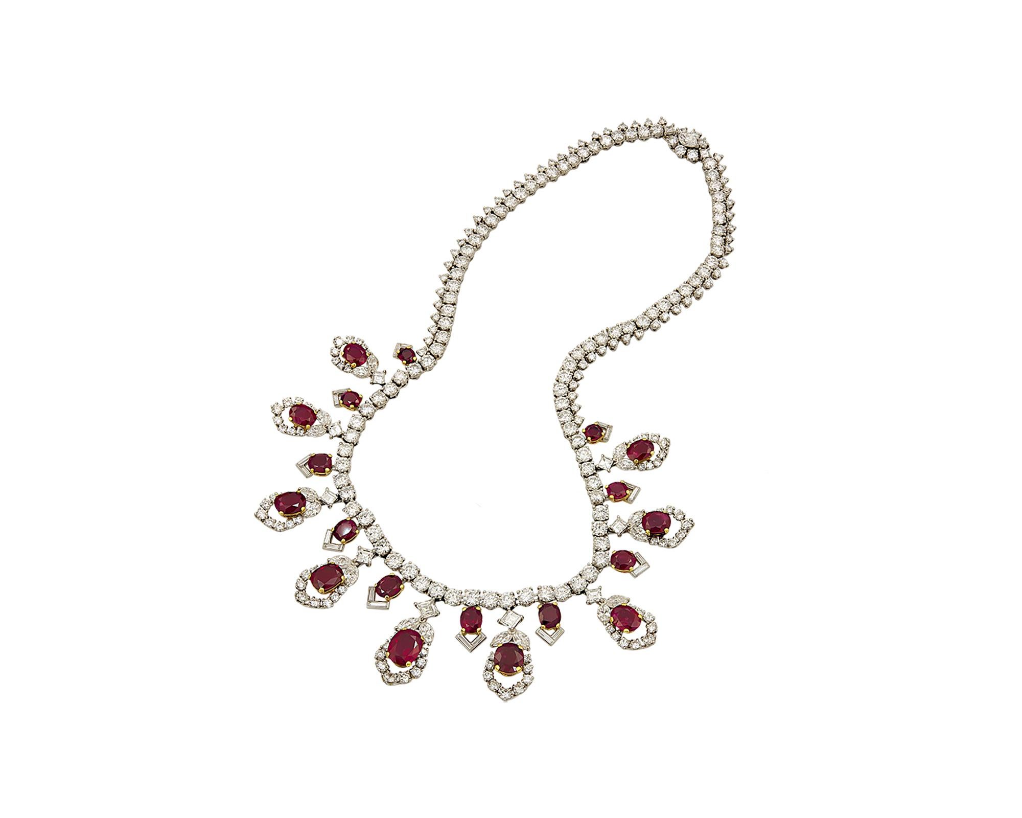 Cartier AGL Certified Ruby Diamond Necklace For Sale at 1stDibs | ruby ...