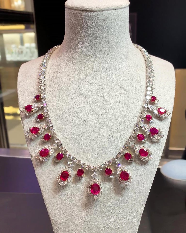 Cartier AGL Certified Ruby Diamond Necklace For Sale at 1stDibs ...