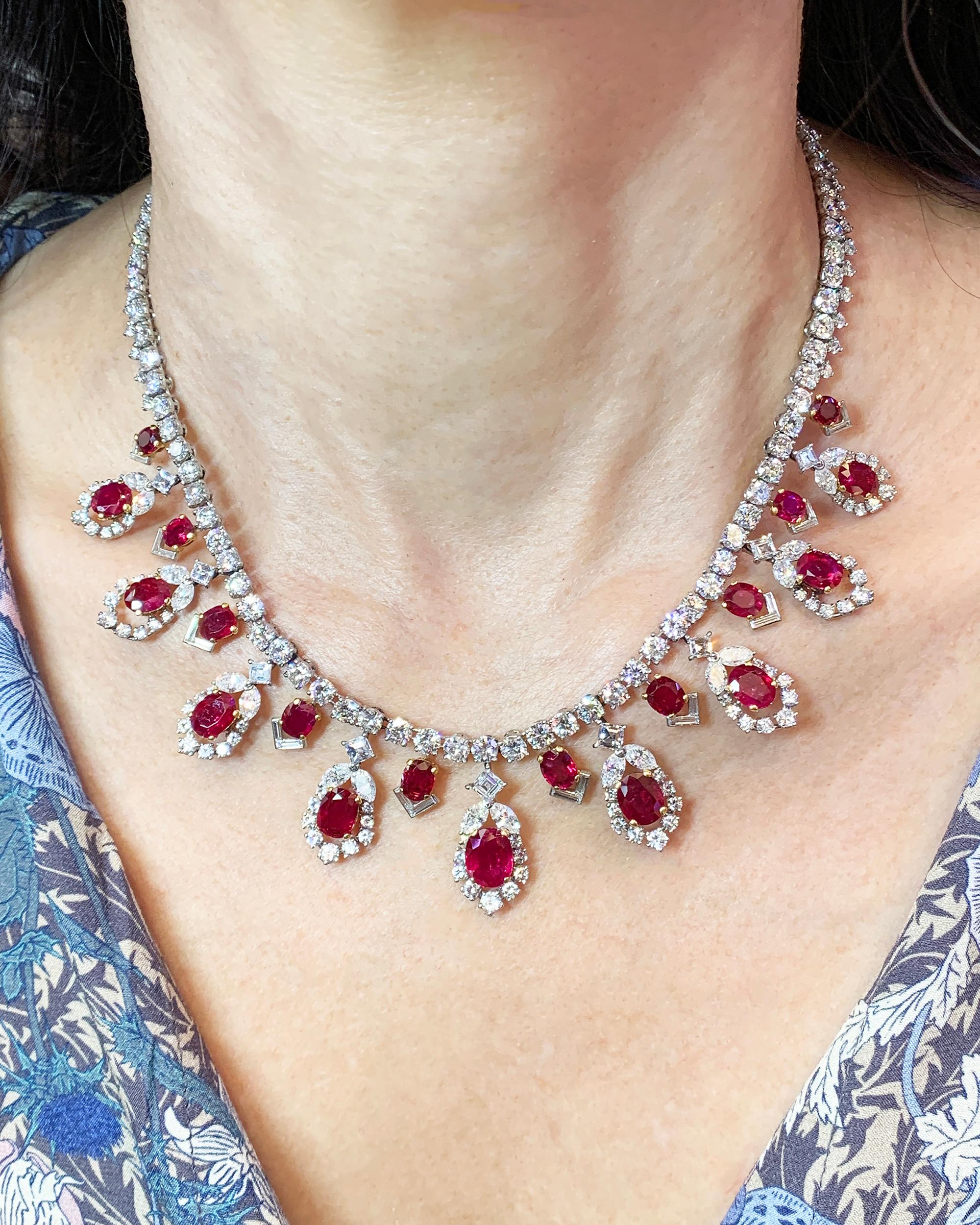Cartier AGL Certified Ruby Diamond Necklace For Sale at 1stDibs | ruby ...