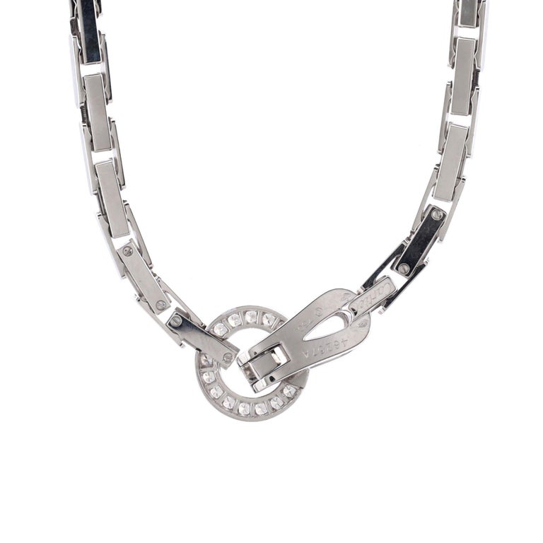 Cartier Agrafe Necklace 18k White Gold with Diamonds For Sale at 1stDibs
