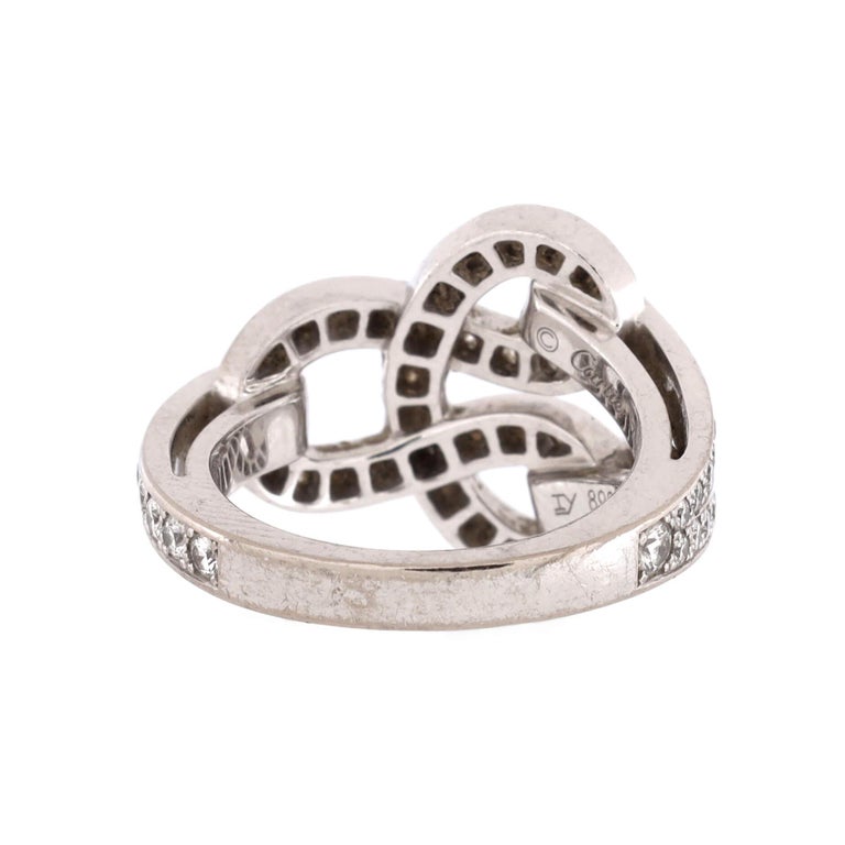Cartier Agrafe Ring 18k White Gold with Diamonds Large For Sale at 1stDibs