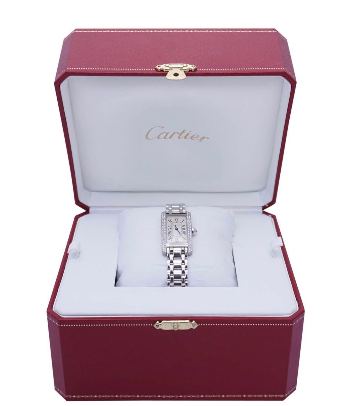 Cartier Américaine 20MM Watch 18k Diamond at 1stDibs | gucci diamond ...