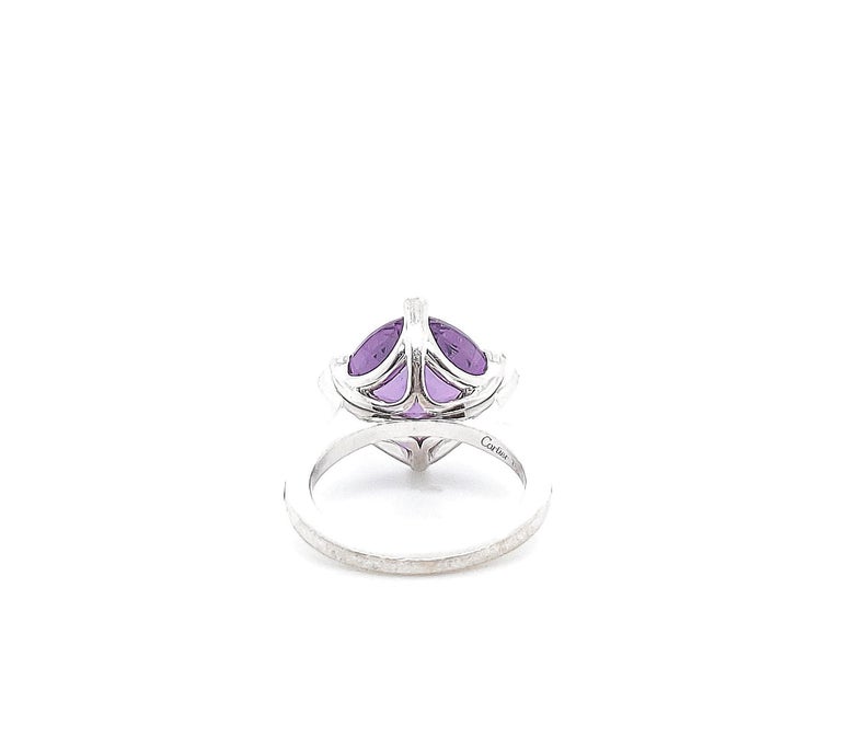 Cartier Amethyst Diamond Lotus Ring For Sale at 1stdibs