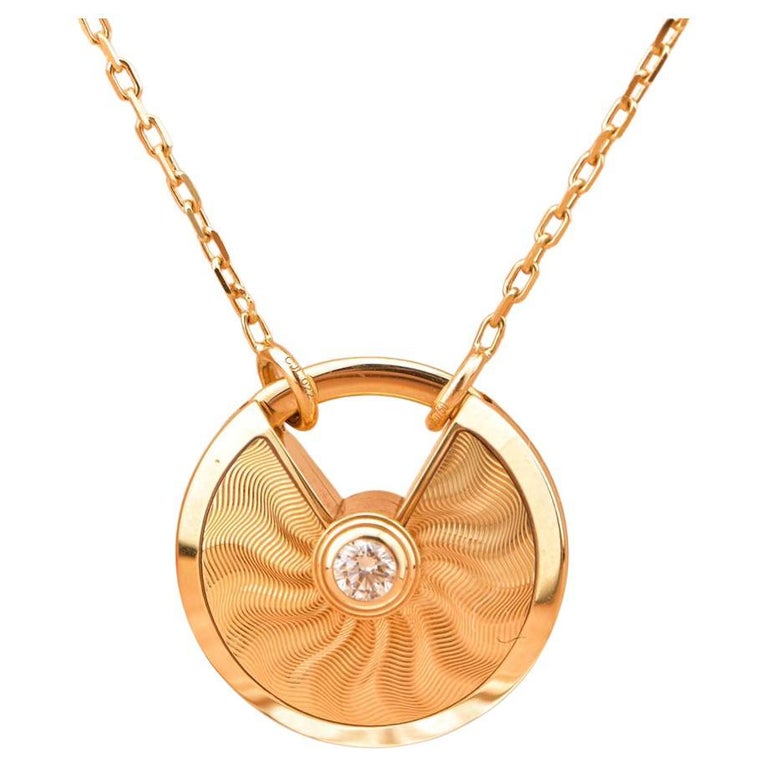 Cartier Amulette De Cartier 18k Yellow Gold Diamond Necklace For Sale ...