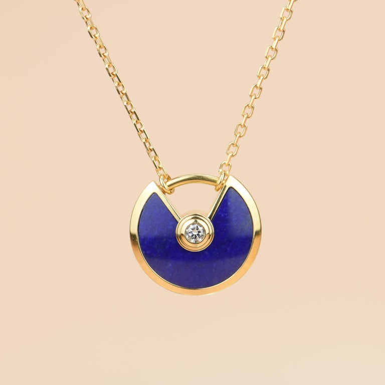 Cartier Amulette de Cartier 18K Yellow Gold Lapis Lazuli Necklace at ...